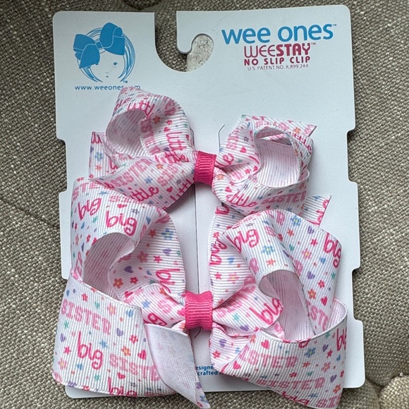 Wee Ones | Accessories | Wee Ones Pink No Slip Hair Clips Big Sister ...